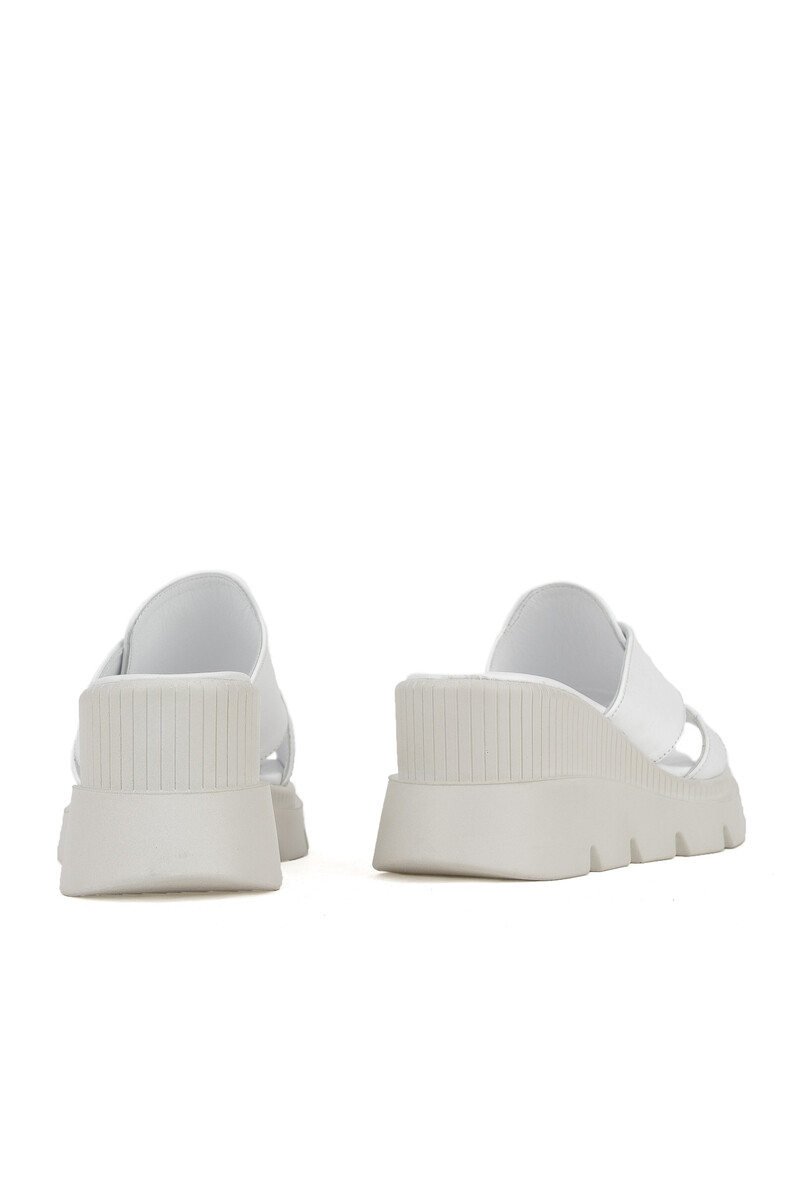 Ziya Hakiki Deri Kadın Terlik Beyaz 24Y | Ziya.com.tr